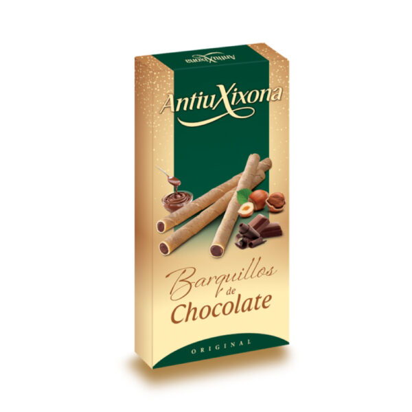 Tripack Estuche de barquillos rellenos de chocolate Antiu Xixona 75gr ...